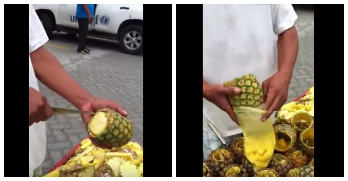 Este Chico Tiene La Técnica Perfecta Para Trozar Una Piña En Segundos ...